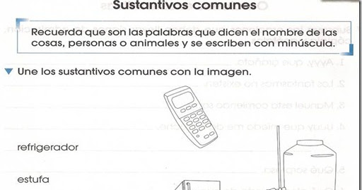 Proyectos escolares: Sustantivos comunes – ejercicios y tareas de primaria